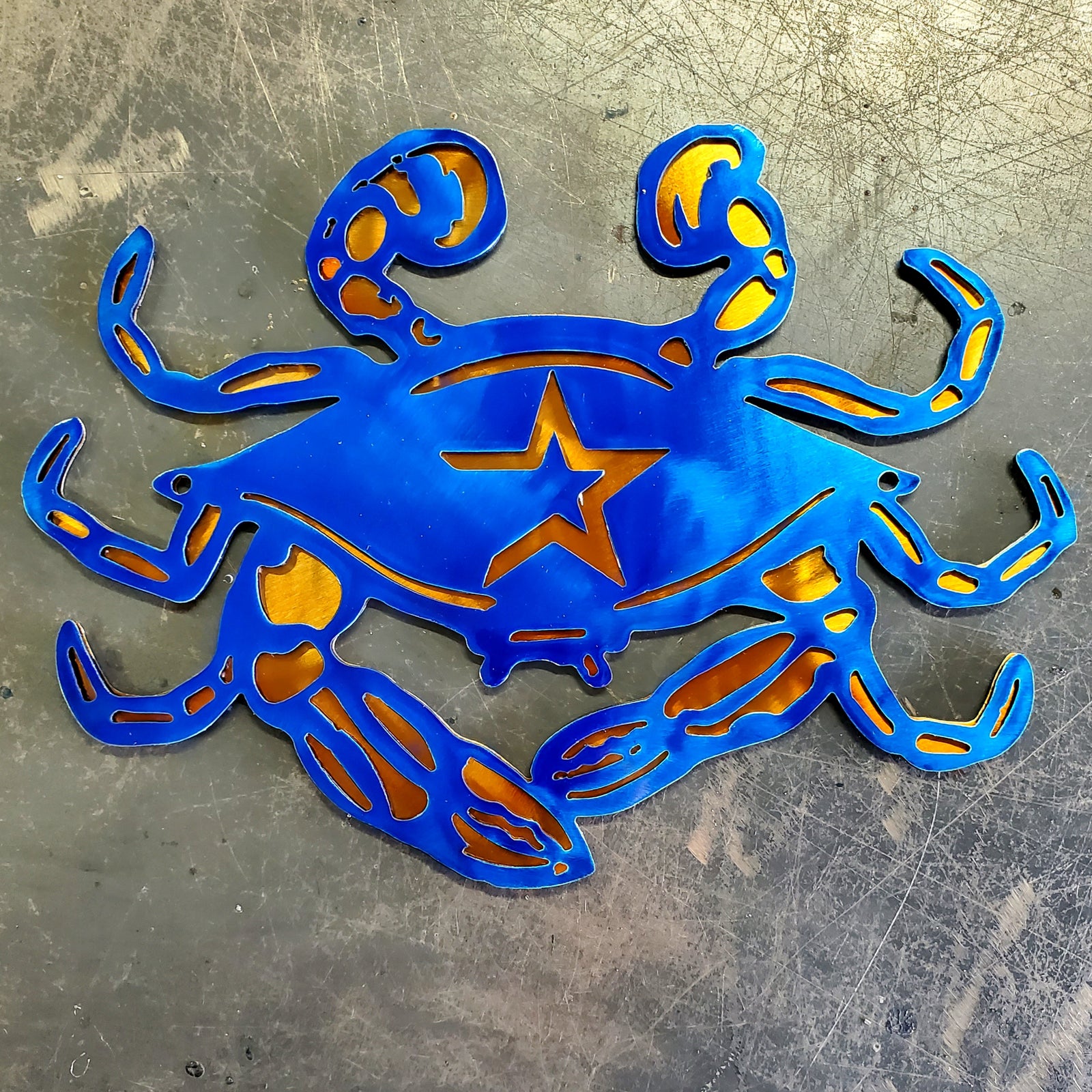 Custom Blue Crab Metal Art