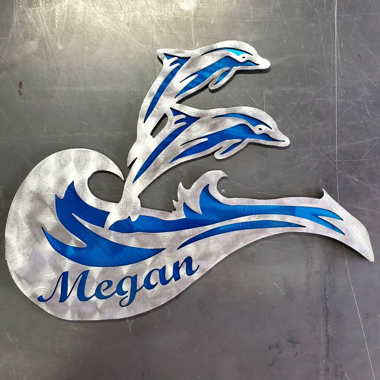 Dolphins Metal Art
